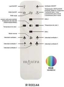 Mantra 8760 Siberia Mini, rozvinovací ventilátor se svítidlem a dálk. ovladačem, LED 40W 3000-6500K+RGB, bílá, průměr 45/91cm