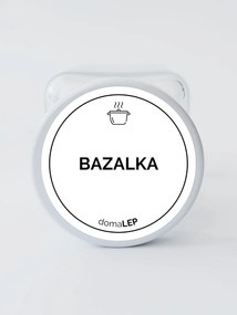 Samolepka na kořenky BAZALKA bílá 5 cm tučné písmo