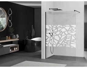 Mexen Kioto sprchová zástěna 80x200 cm 8 mm, černé, bílé provedení, 800-080-101-70-85
