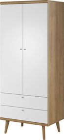 PSK Šatní skříň PORO, Dub Riviera/Bílá 80 cm