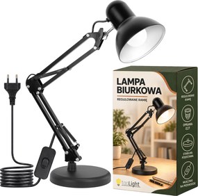 Toolight Toolight, JNH042-1TD, stolní lampa s nastavitelným ramenem, kreslířský styl, 1× E27, černá, OSW-56233