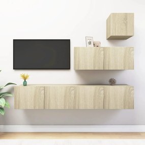 4dílný set TV skříněk dub sonoma kompozitní dřevo 3079051
