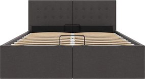 Rám postele s úložným prostorem tmavě šedý textil 140 x 200 cm 285573