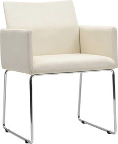 vidaXL Jídelní židle 2 ks textil [246855] Barva: Bílá
