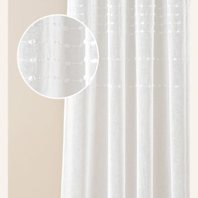 Room99 Záclona na pásce Marisa Tečky Barva: Bílá, Velikost: 140 x 250 cm
