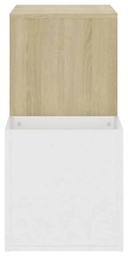 Botník do předsíně bílý a dub sonoma 105x35,5x70 cm dřevotříska - Default Title