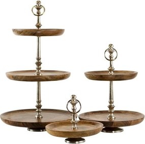 Dřevěno-kovový servírovací 1- patrový etažér Woodd - Ø 21*17cm