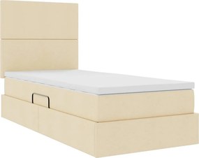 Postel s úložným prostorem a matrací Krémová 100 x 200 cm 3371701