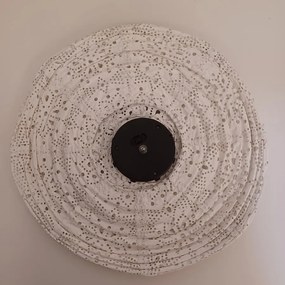 LED lampion solární bílý venkovní 30 cm, teple bílá, látkový papír