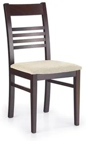 Dřevěná židle Juliusz, tmavý ořech / béžová