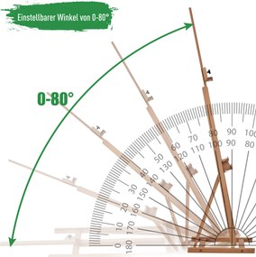 Studiový stojan Vinsetto z bukového dřeva, výškově a úhlově nastavitelný, s odkládací přihrádkou, přírodní, 53x50,5x171-230cm| Aosom