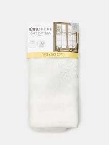 Sinsay - Sada vitrážových záclon s lesklou výšivkou sněhových vloček 2 pack - bílá