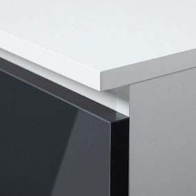 Rohový psací stůl B20 bílý/grafitový pravý