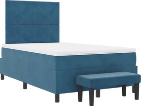 Postel s boxspringem s čelo Tmavě moddrá 190 x 120 cm samet 3344568