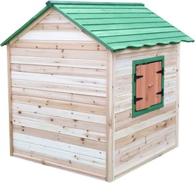 Dřevěný zahradní domek pro děti, zelená/přírodní, UDIM