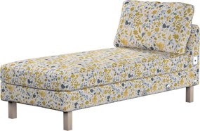 Potah na přídavný šezlong IKEA Karlstad, krátký barva žlutá látka pletený vzor, vzorované