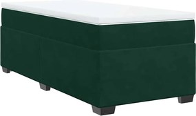 Box spring postel s matrací tmavě zelená 100x200 cm samet 3285266