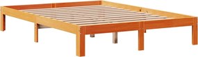 Postel s knihovnou bez matrace 135 x 190 cm masivní borovice 3322526