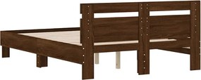 Rám postele s čelem hnědý dub 135 x 190 cm kompozitní dřevo 3207447