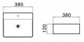 Mexen KIRA UMYVADLO, 38x38 CM, BÍLÁ, 21783800