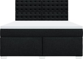 Box spring postel s matrací černá 180x200 cm textil 3292883
