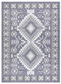koberec SISAL SION aztécký 3007 ploché tkaní modrý / růžový / ecru velikost 200x290 cm | krásné koberce cz
