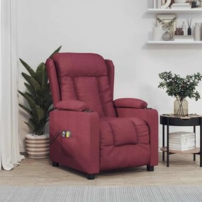 Elektrické masážní křeslo vínové textil 3098792