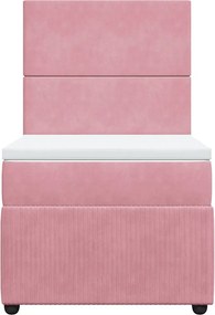 Box spring postel s matrací růžová 100x200 cm samet 3292261