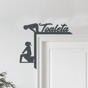 dřevo života Dřevěná dekorace nad dveře Toaleta Zvolte rozměr (cm): 20x18, Zvolte barvu dekoru: Antracitová