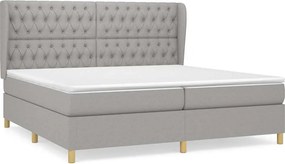 Box spring postel s matrací světle šedá 200 x 200 cm textil 3128789