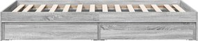 Rám postele se zásuvkami šedý sonoma 90x200 cm kompozitní dřevo 3280683