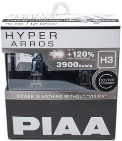 Autožárovka piaa hyper arros 3900k h3 + 120% zvýšený jas, 2ks