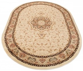 Kusový koberec klasický vzor 2 béžový ovál 150x295cm