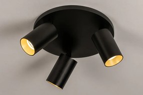 Stropní svítidlo do obýváku Average Spot Black and Gold 3 Round