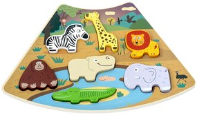 2Kids Toys Dřevěné puzzle Safari propojitelné