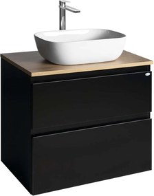 Aqualine Altair - Umyvadlová skříňka 68 cm, matná černá/dub emporio AI670-01