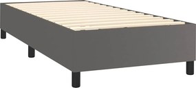 Box spring postel s matrací šedá 80 x 200 cm umělá kůže 3132349