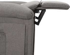 Elektrické polohovací křeslo světle šedé textil 3098963