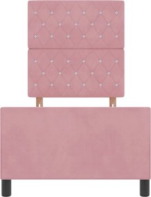 Postel s boxspringem s čelo Růžová 80 x 200 cm samet 3344842