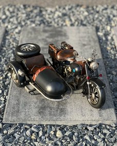 Plechový model - Motocykl se postranním vozíkem