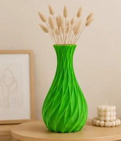 váza, styl moderní, plast, 14x7,6x7,6 cm, zelená, Dekorino VD0260012
