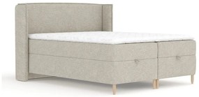 Světle šedá boxspring postel s úložným prostorem 160x200 cm Monpelli – Maison de Rêve