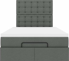 Osmanský rám postele s matrací tmavě šedá 120x200cm textil 3313314