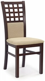 Jídelní židle GERARD 3 – masiv, látka, více barev tmavý ořech / béžová