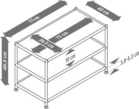 Tchibo - Kovový odkládací stolek CN3 - barva: šedá