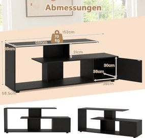 Costway TV stolek pro TV do 55 palců s policemi a skříňkou TV skříň lowboard