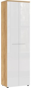 OnaDnes -20% Bílá lesklá šatní skříň GEMA Adeil 198 x 60 cm