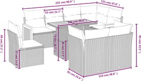 9dílná zahradní sedací souprava s poduškami černá polyratan 3274052