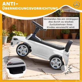AIYAPLAY Dětské odrážedlo Mercedes-Benz C-Class s klaksonem, zvuky motoru, úložným prostorem, pro děti 18-36 měsíců, bílé