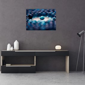 Skleněný obraz - Modré kuličky (70x50 cm)